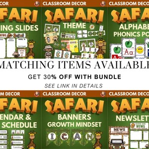 Jungle Safari Theme Classroom Decor Growth Mindset Banners, Bulletin ...