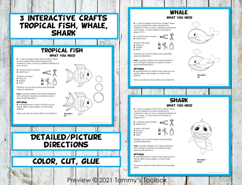 Ocean Under the Sea Theme All About Me Craft Set, Sea Life Craft, Ocean ...