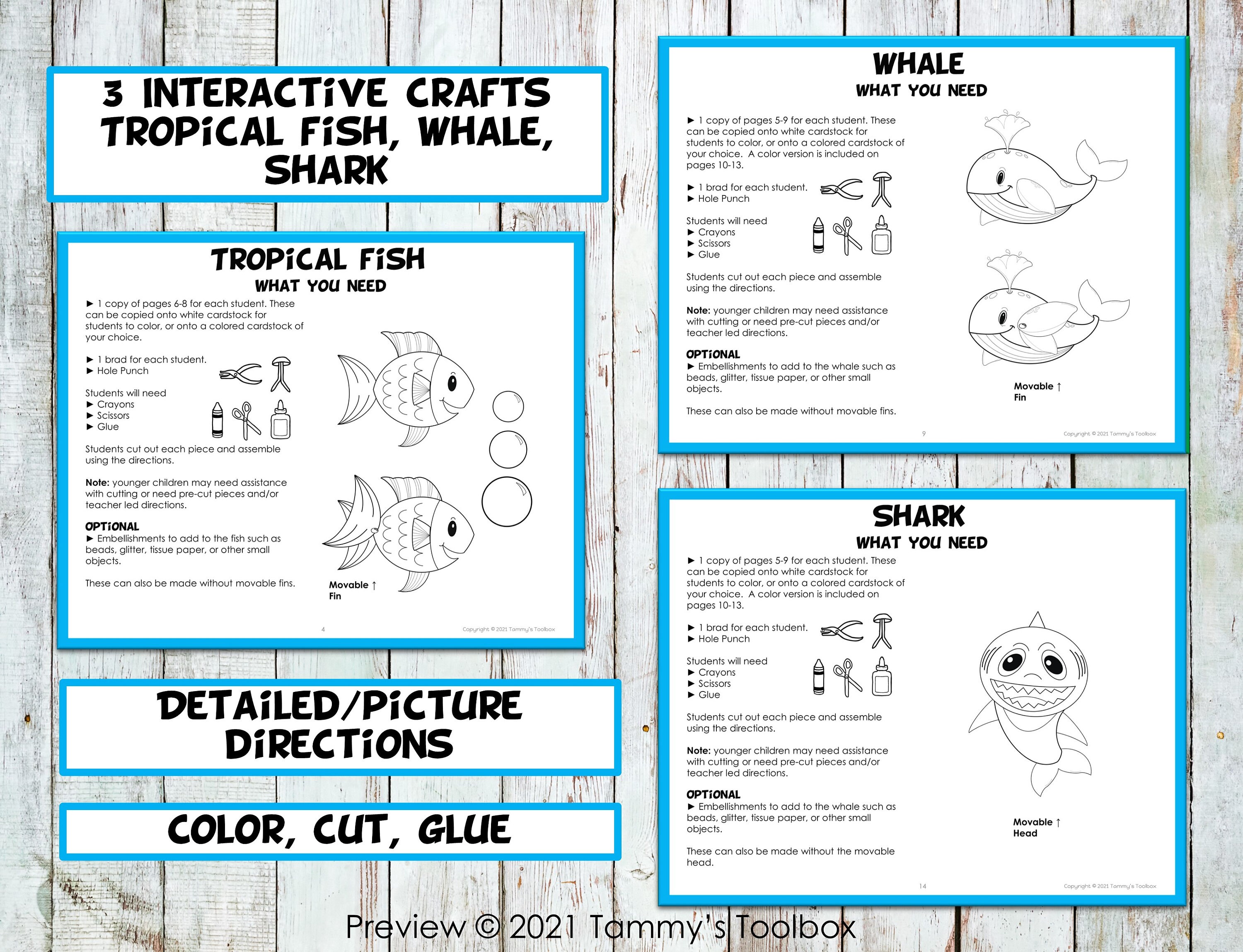 Ocean Under the Sea Theme All About Me Craft Set, Sea Life Craft, Ocean ...