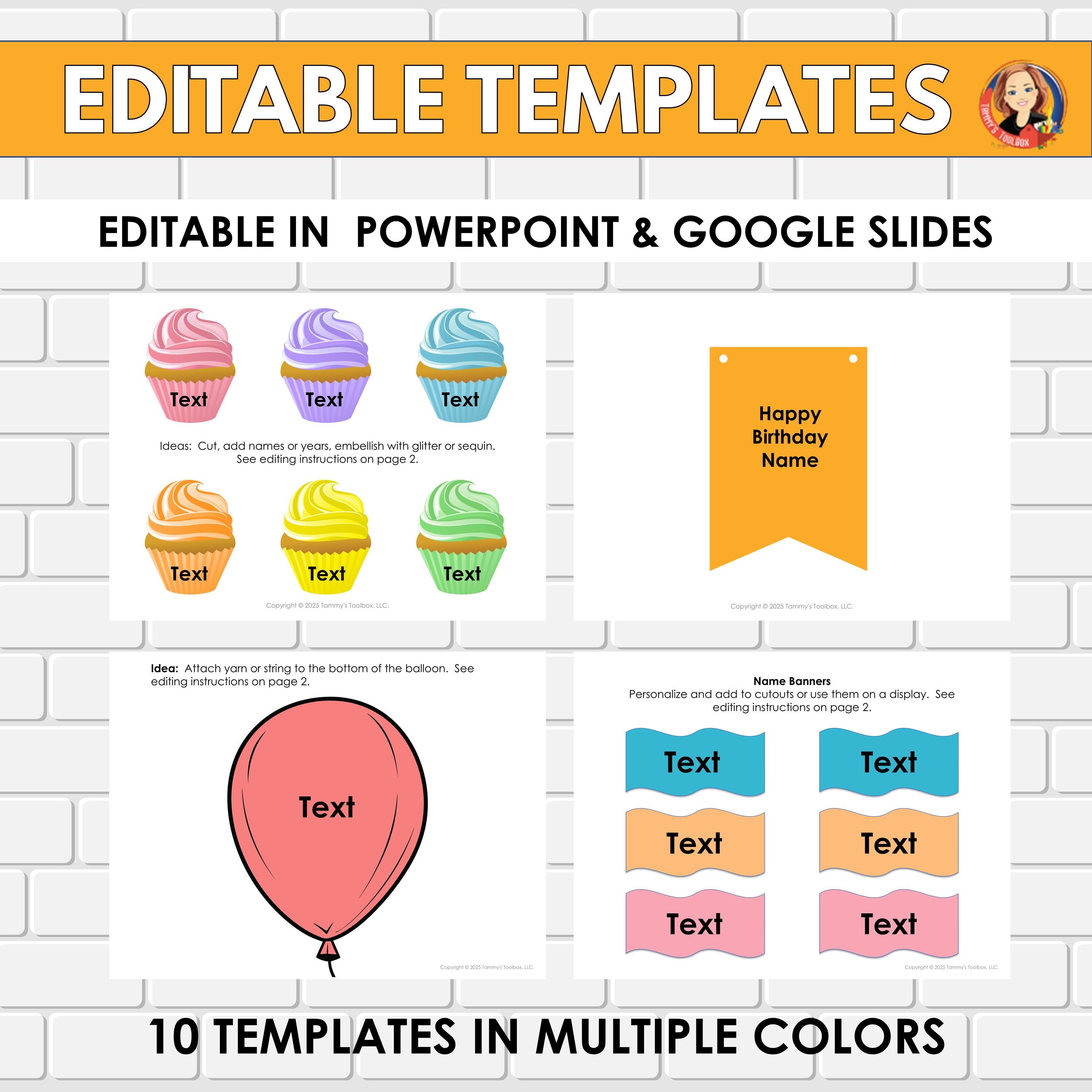 Editable Birthday Bulletin Board Kit – Birthday Party Classroom Decor ...