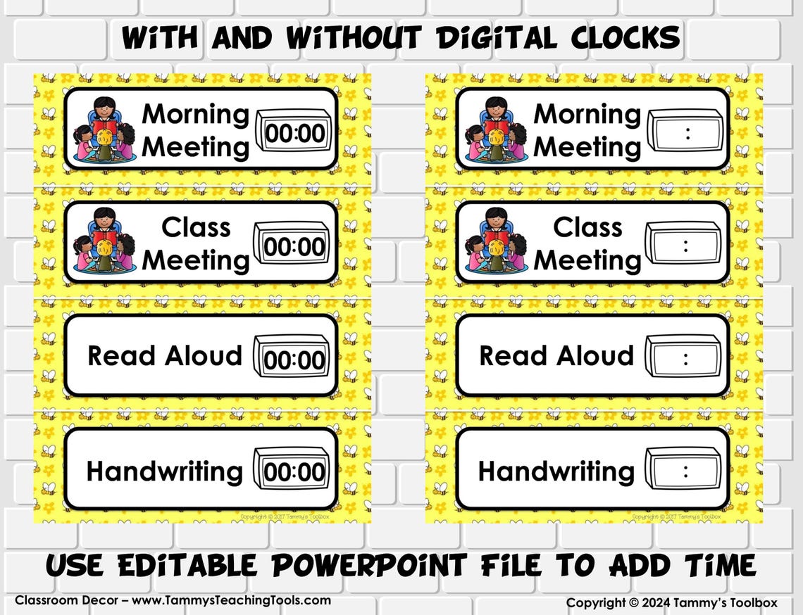 Bee Classroom Decor Calendar and Class Schedule, Bee Theme Classroom ...