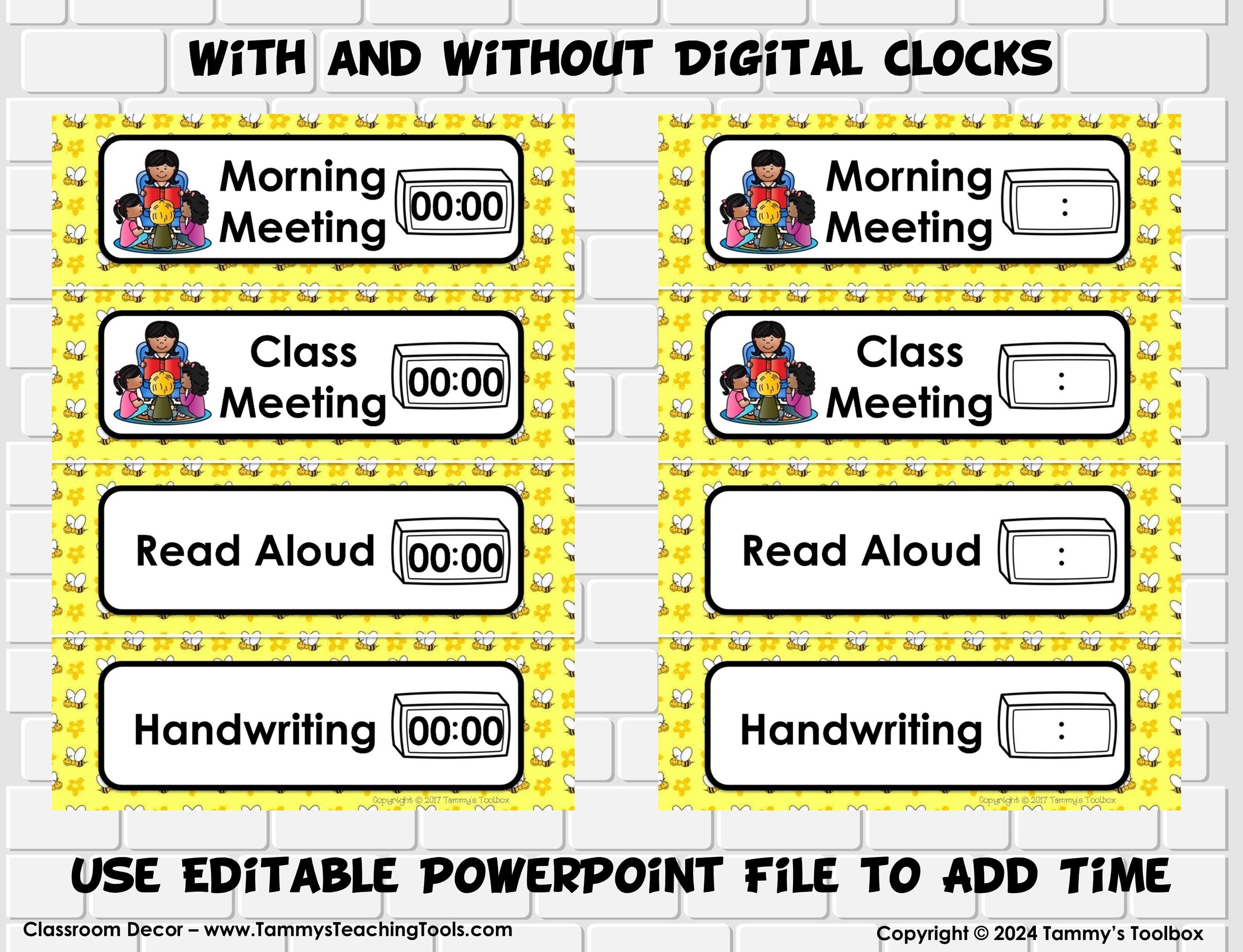 Bee Classroom Decor Calendar and Class Schedule, Bee Theme Classroom ...
