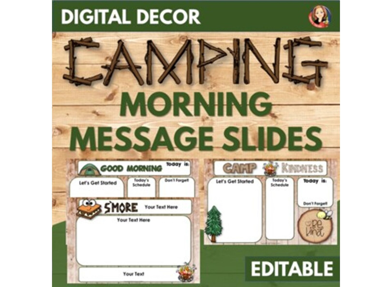 Classroom Morning Slides Templates in Camping Theme - Etsy