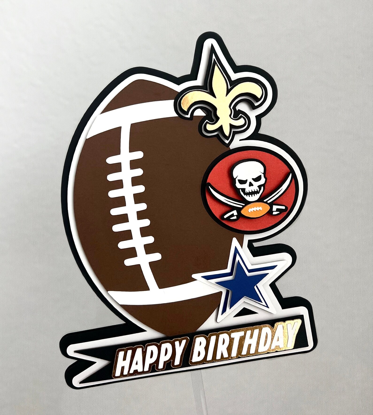 Custom 3D Football Team Cake Topper - Etsy
