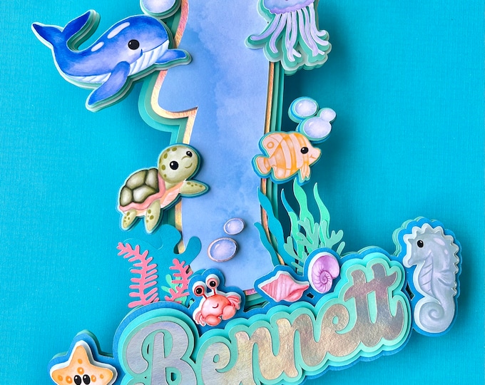 Custom Ocean Cake Topper for Birthday Party, Baby Shower | Under the ...