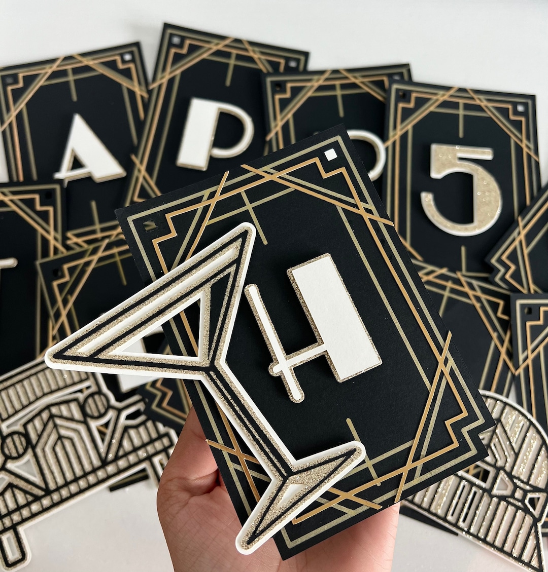 Custom Personalized Gatsby 1920s Speakeasy Art Deco Banner for Birthday ...