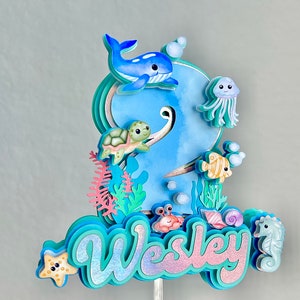 Custom Ocean Cake Topper for Birthday Party, Baby Shower | Under the ...