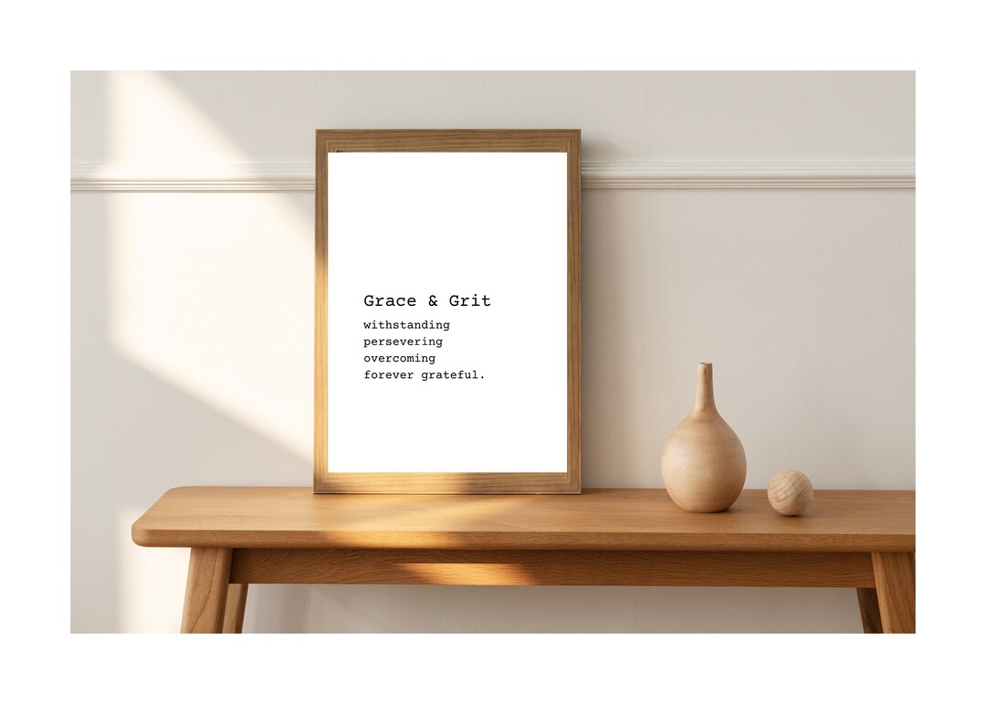 Grace and Grit Picture, Woman Gift for Courage and Strength, Christian ...