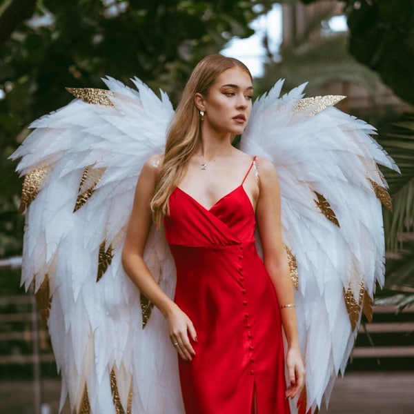 White and Gold Angel Costume - Etsy