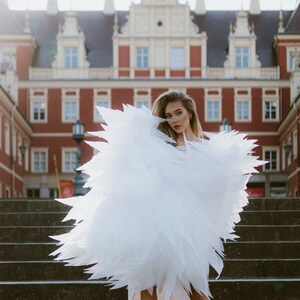White Angel Dance Wings Costume for Photo Shoot Woman, Moving Wings ...