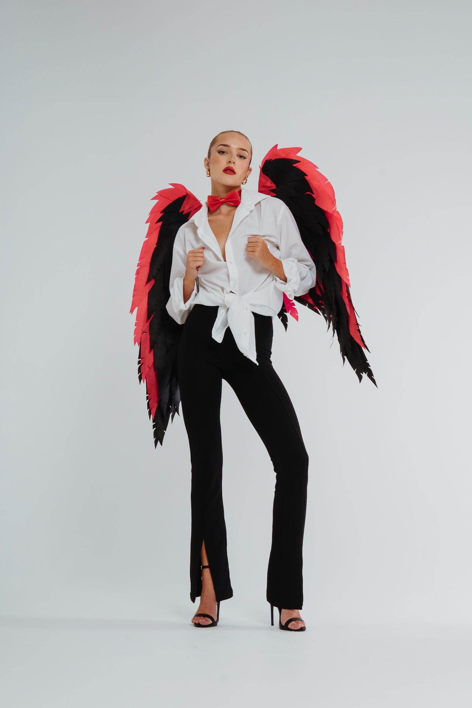 Cosplay Husk Wings, Black With Red Wings, Huzbin Hotel Wings Cosplay ...