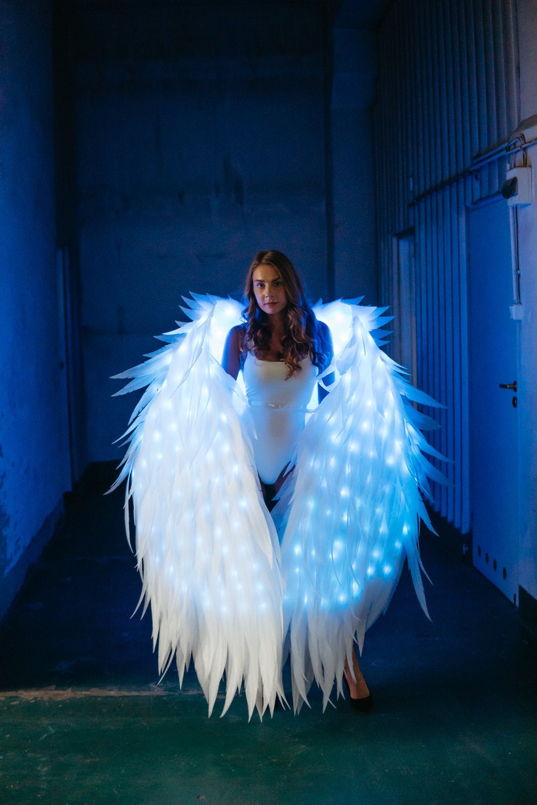 Patina Blue Style Large Moving Angel Wings for Dance Performance ...