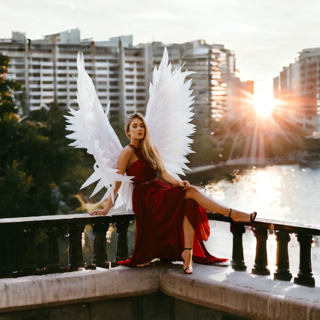 White Angel Wings for Party Costume, Large Angel Wings Costume ...