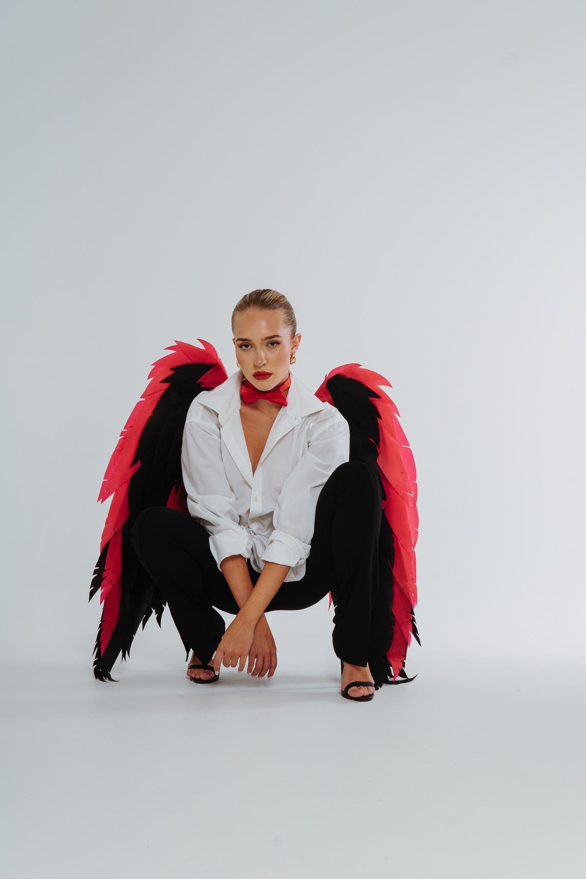 Cosplay Husk Wings, Black With Red Wings, Huzbin Hotel Wings Cosplay ...