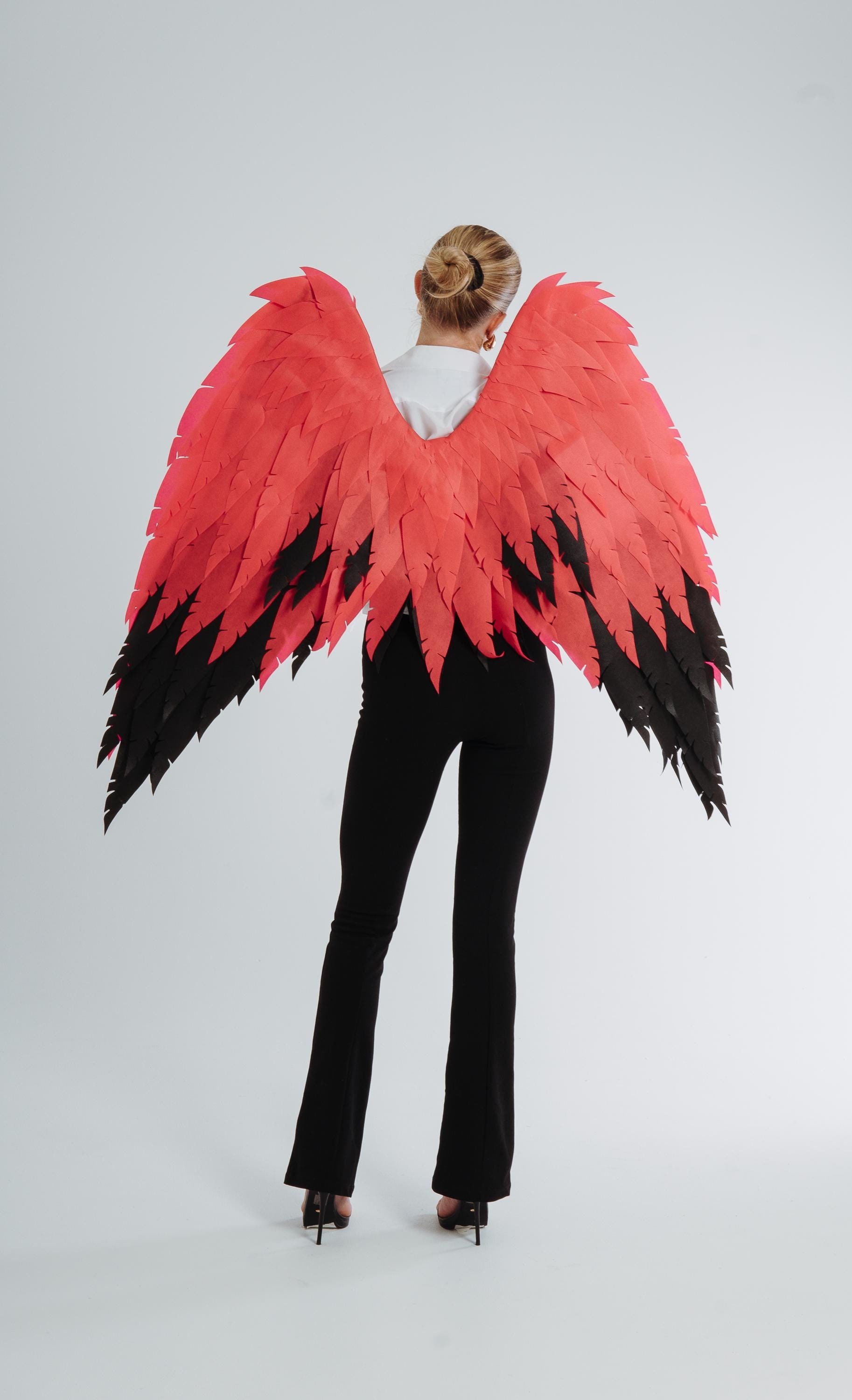 Cosplay Husk Wings, Black With Red Wings, Huzbin Hotel Wings Cosplay ...