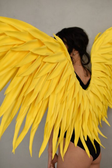 Yellow Angel Wings, Bird Wings Costume, Fire Wings, Wings Cosplay for ...