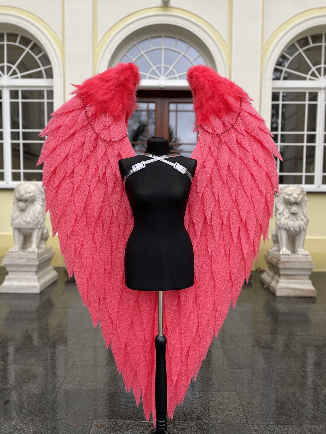 Large Red Angel Wings Costume Cosplay For A Photo Shoot Etsy