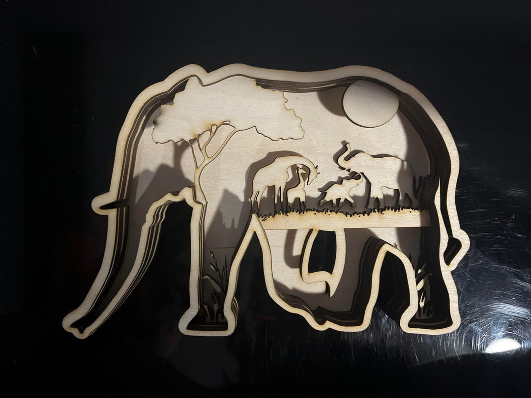 Multi Layer Elephant Digital File Download AI DXF SVG Lightburn - Etsy