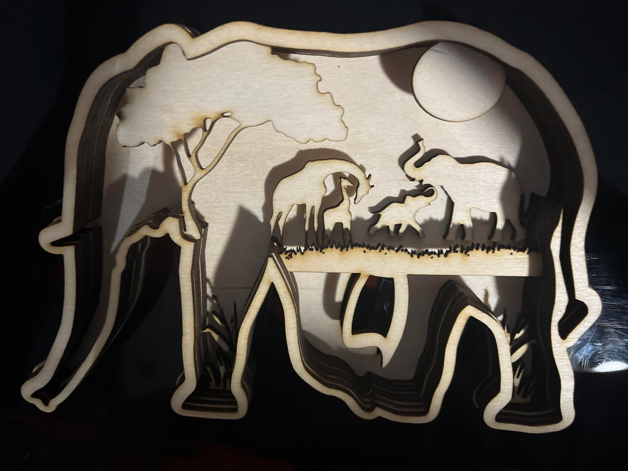 Multi Layer Elephant Digital File Download AI DXF SVG Lightburn - Etsy