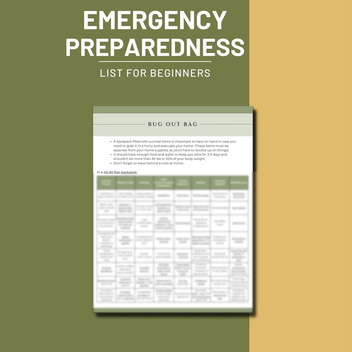 Simple Beginners Emergency Preparedness List, User-friendly Guide ...