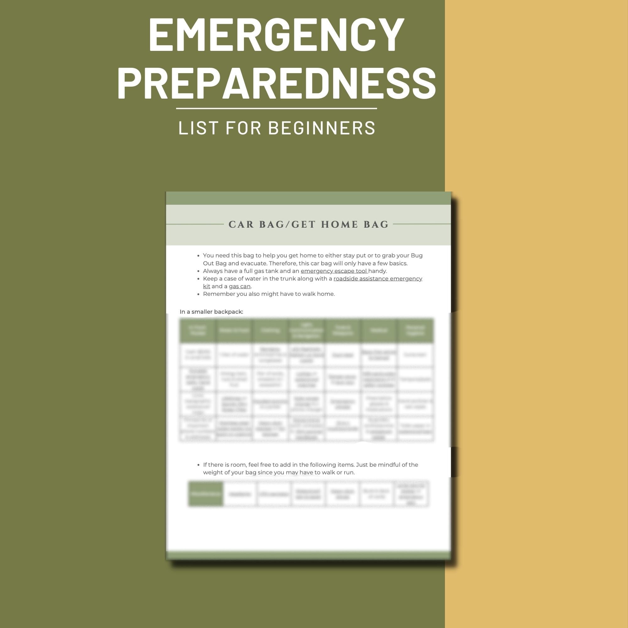 Simple Beginners Emergency Preparedness List, User-friendly Guide ...