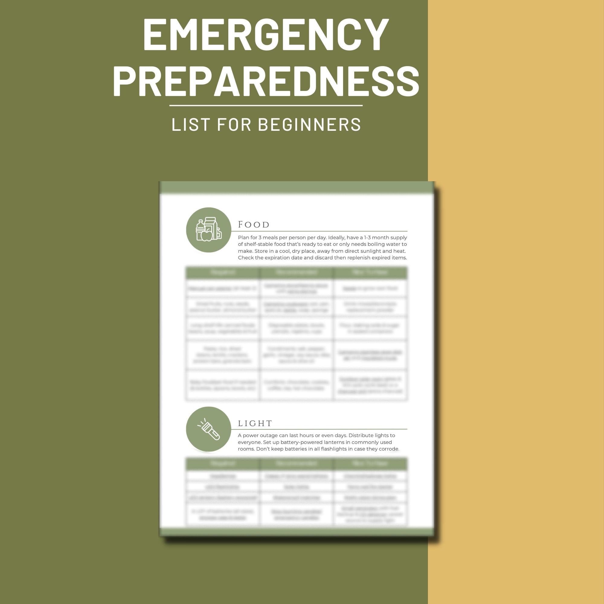 Simple Beginners Emergency Preparedness List, User-friendly Guide ...