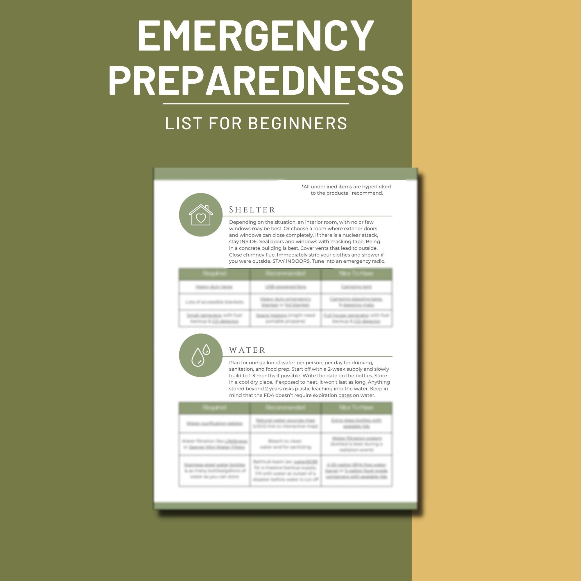 Simple Beginners Emergency Preparedness List, User-friendly Guide ...
