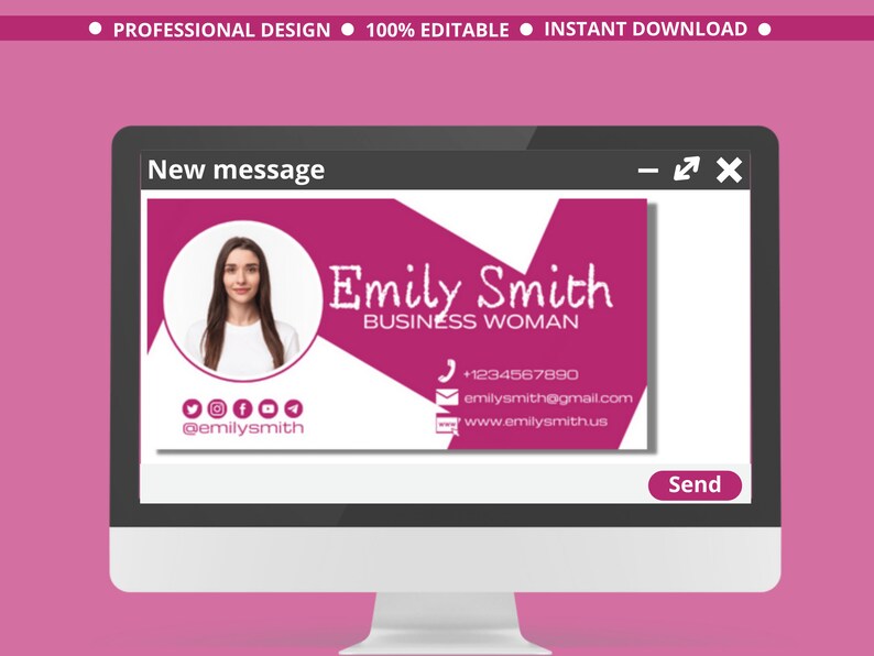 Gmail Email Signature Template Instant Download Editable - Etsy