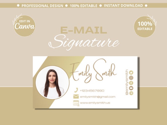 Gmail Email Signature Template Instant Download Editable - Etsy