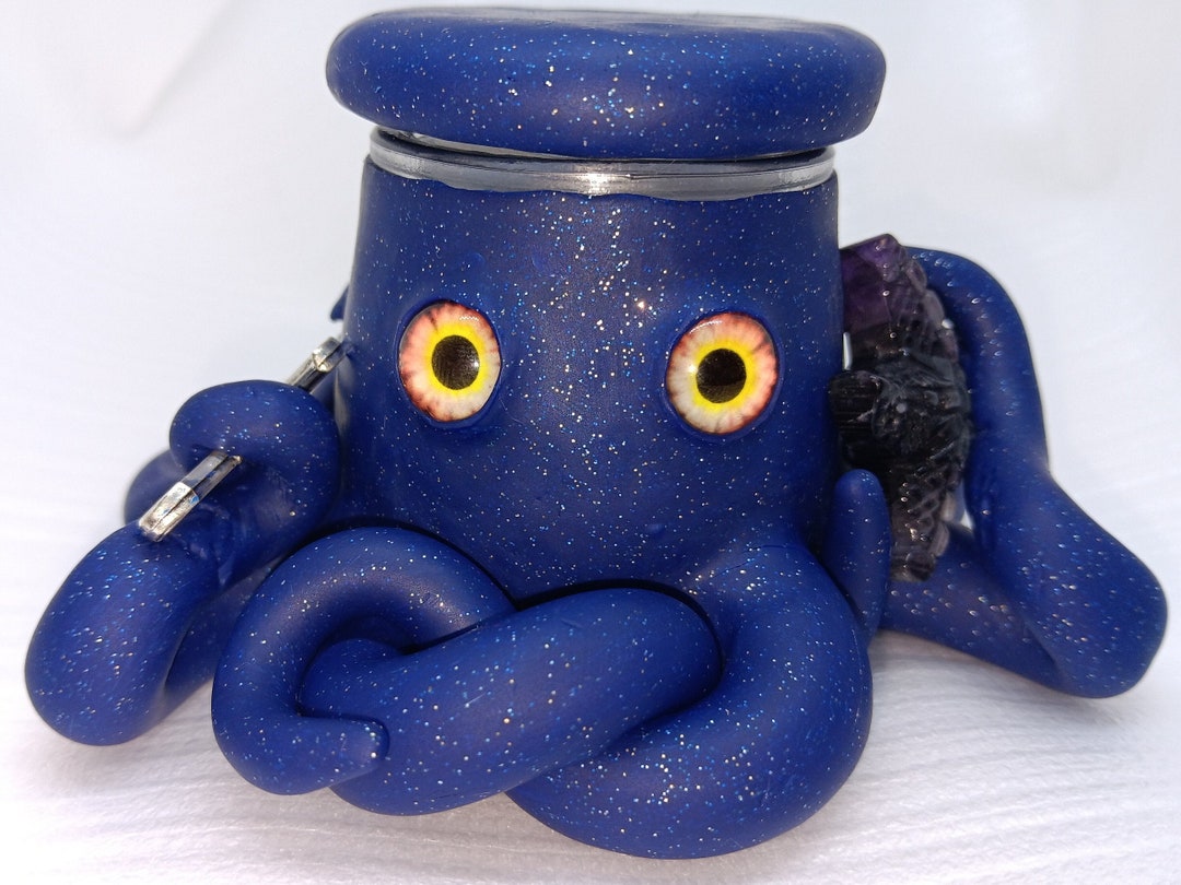 Pre-made 2 OZ Blue W/ Glitter Octopus Jar - Etsy