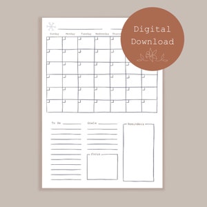 Monthly Calendar Planner Printable 4 Pack, Seasonal, Four Seasons, to ...