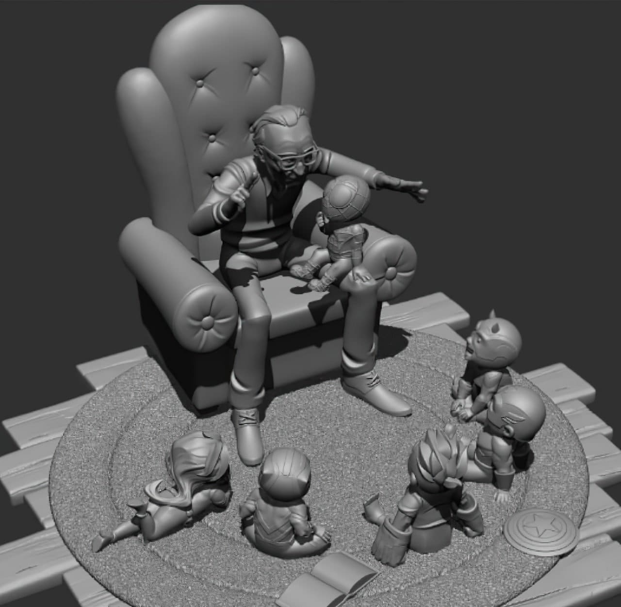 Stan Lee and Kids 3D STL File - 3D Design 3D Printer Stan Lee STL - Etsy