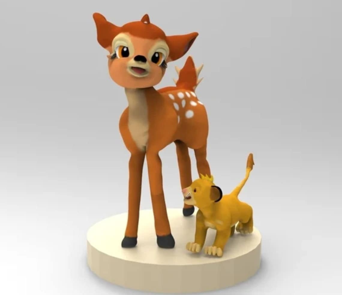 Bambi and Simba 3D STL File - 3D Design 3D Printer Bambi and Simba STL ...