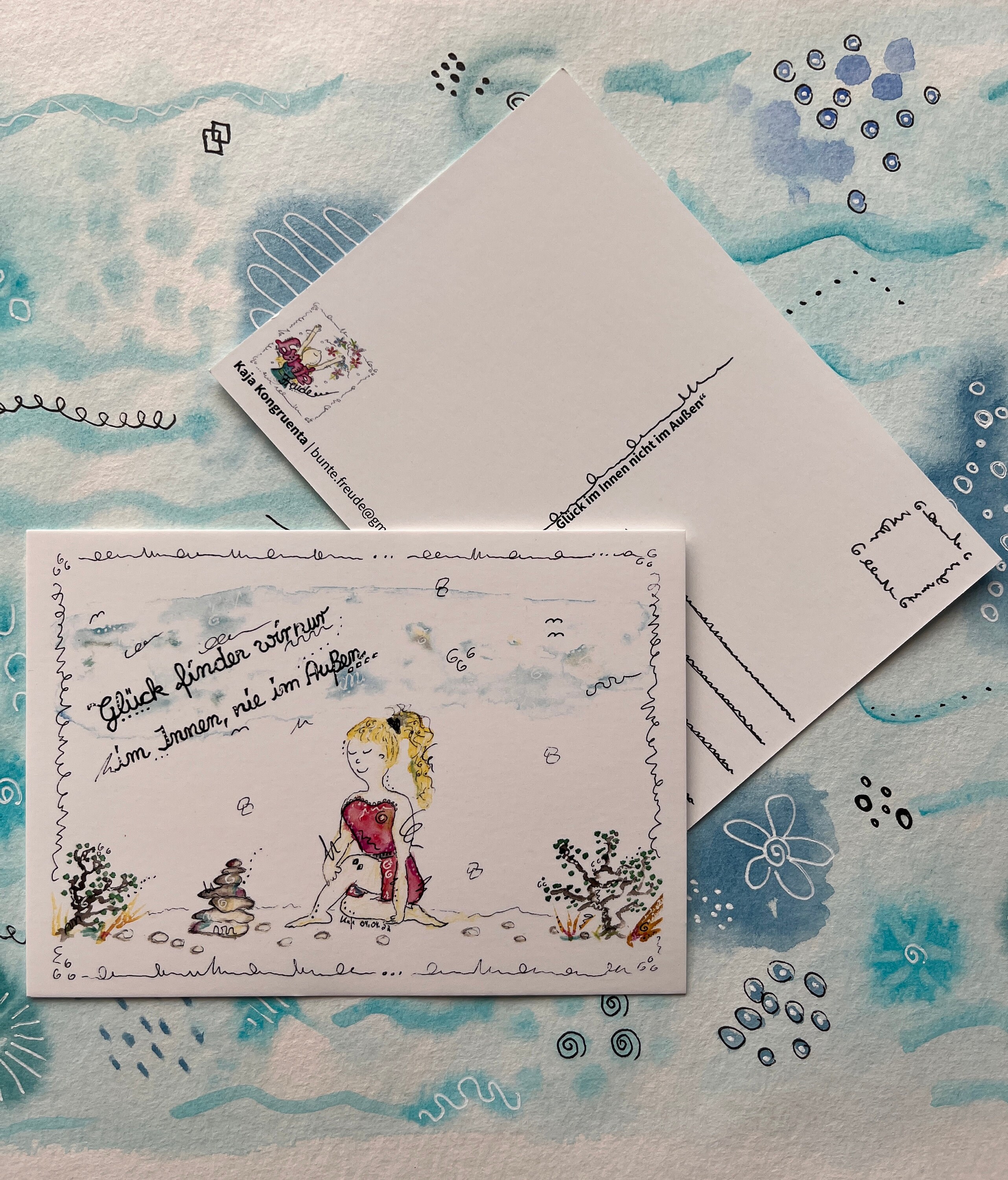 Postcard Happiness Inside Not Outside - Etsy