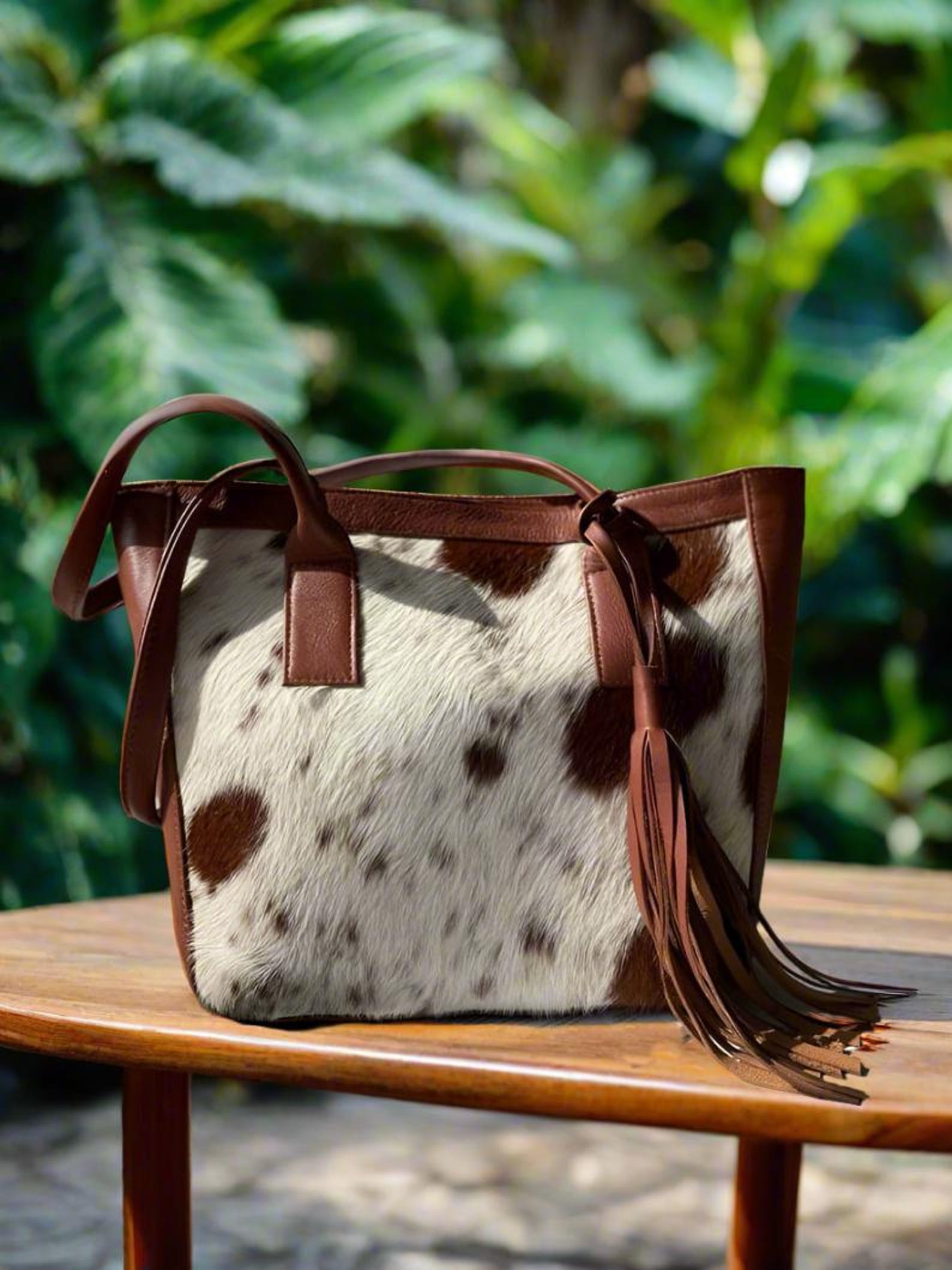 Cowhide Leather Tote Bag Cowhide Small Tote Women Purse Cowhide ...