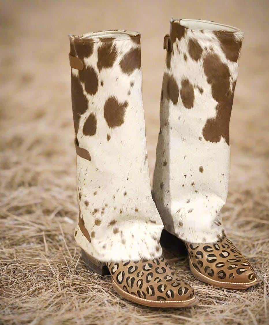 Cowhide Cowboy Boots Cover | Handmade Cowhide Boot Covers for Cowgirls ...
