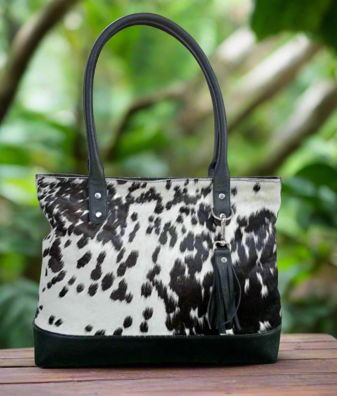 Cowhide Leather Tote Bag Cowhide Tote Purse Cowhide Shoulder Purse ...