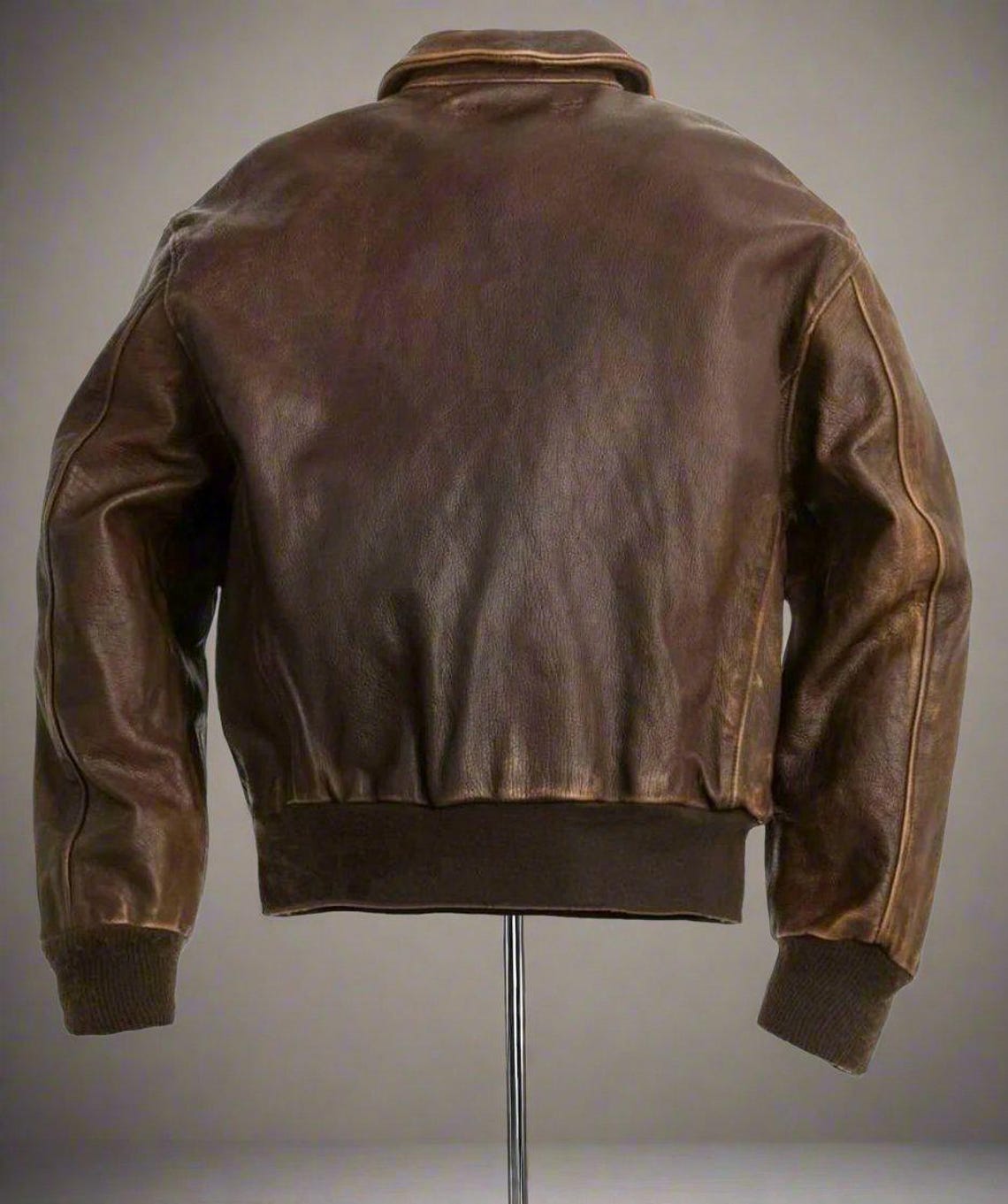 A2 Flight Pilot Bomber Distressed Brown Leather Jacket for Men | Brown Aviator Bomber Jacket for ...