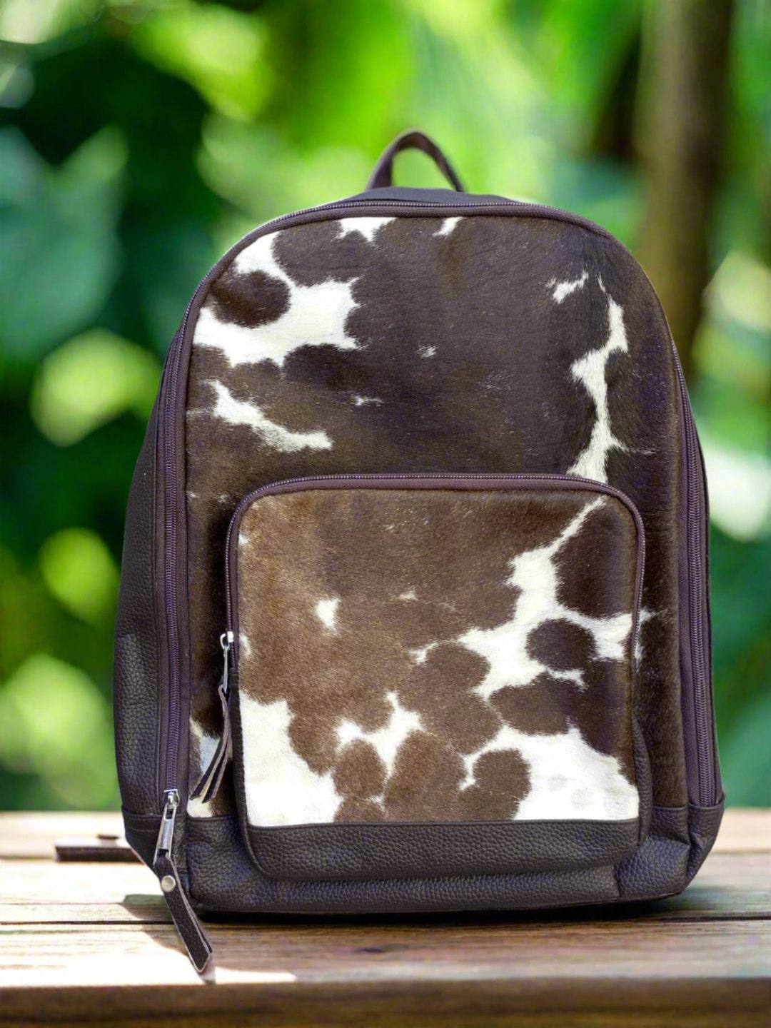 Personalized Cowhide Laptop Backpack Complimentary Gift Office Leather ...