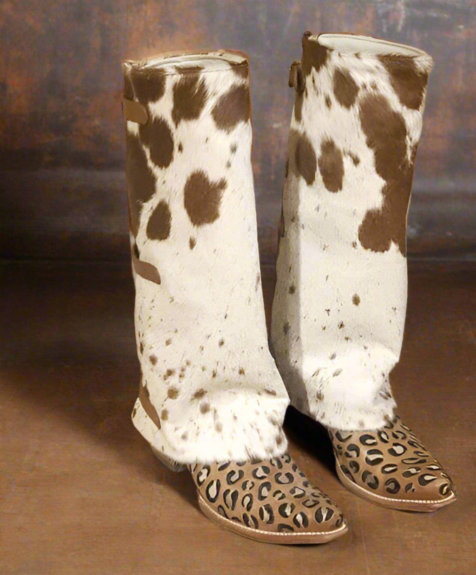 Handmade Cowhide Cowboy Boot Covers | Adjustable Fit, Unique Hide - Etsy