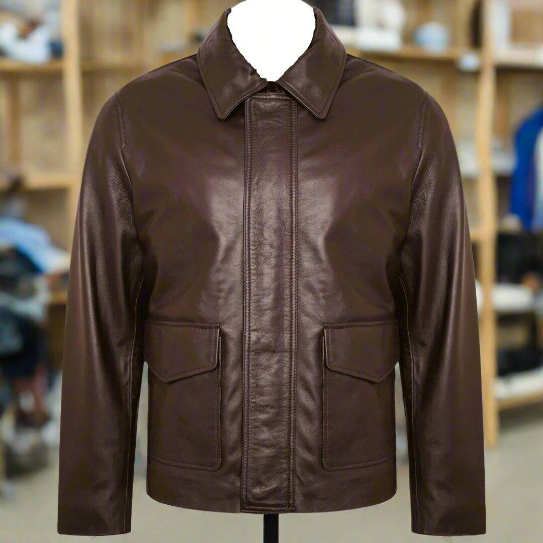 Indiana Jones Brown Sheep Leather Jacket: Men's Cosplay Movie Jacket - Etsy