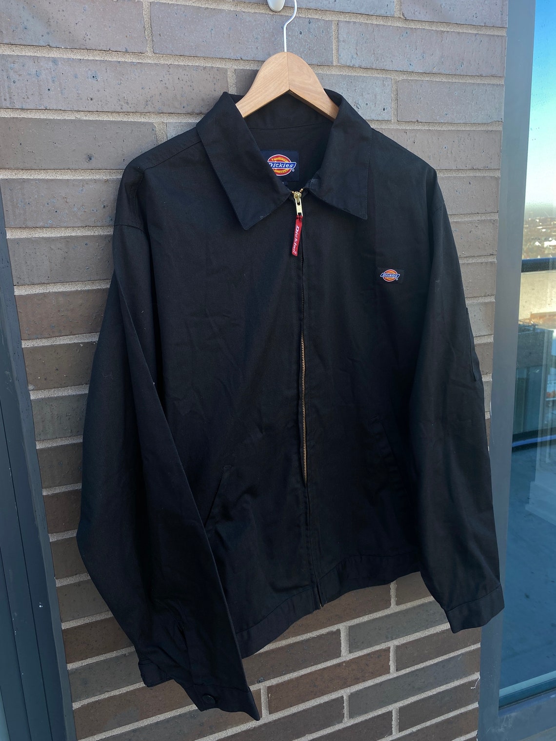 Vintage 90s Dickies Black Work Jacket / Patchwork / Vintage Denim ...