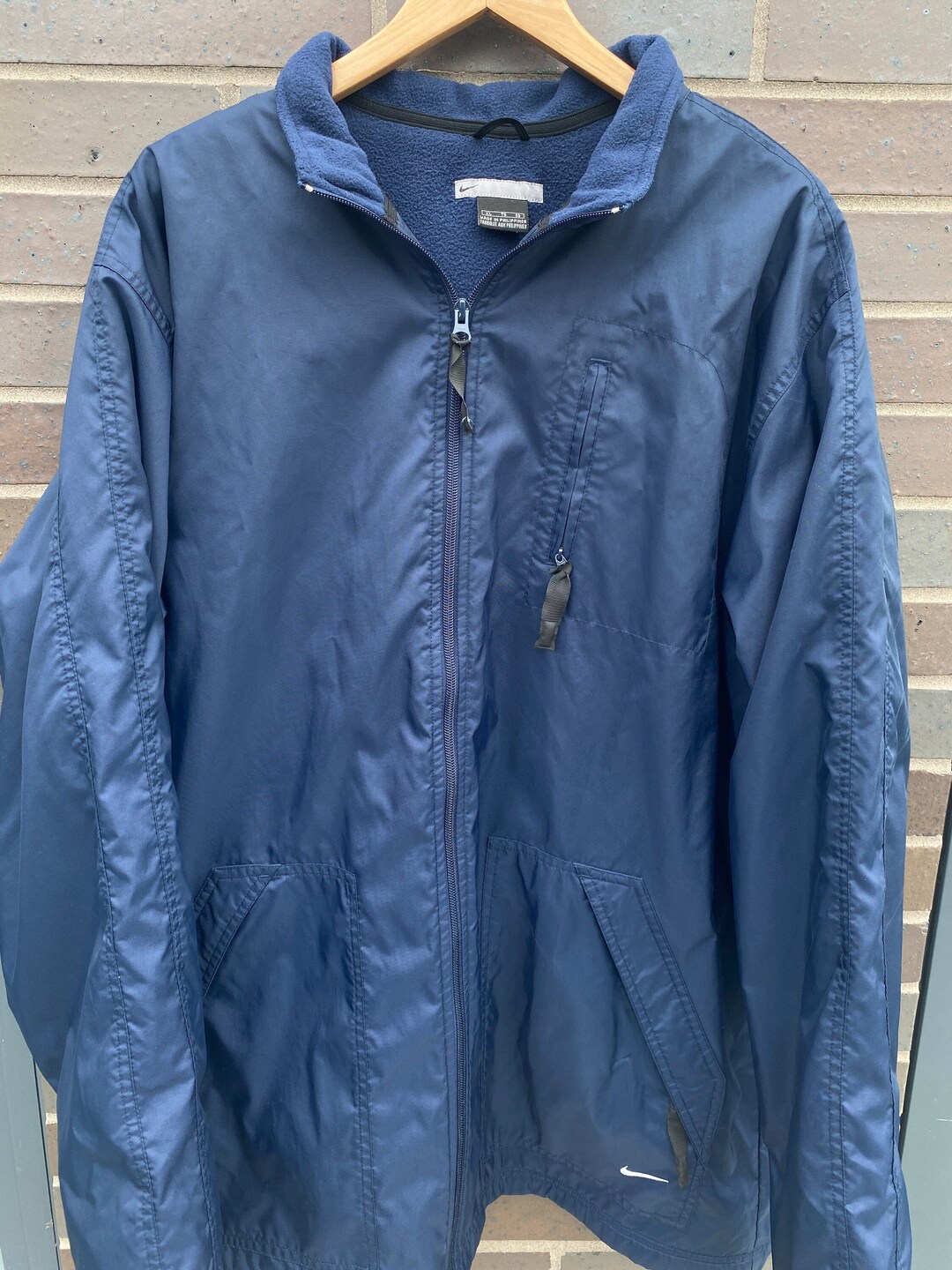 Vintage 2000s Nike Windbreaker Jacket / Fleece Lined / Vintage Overcoat ...