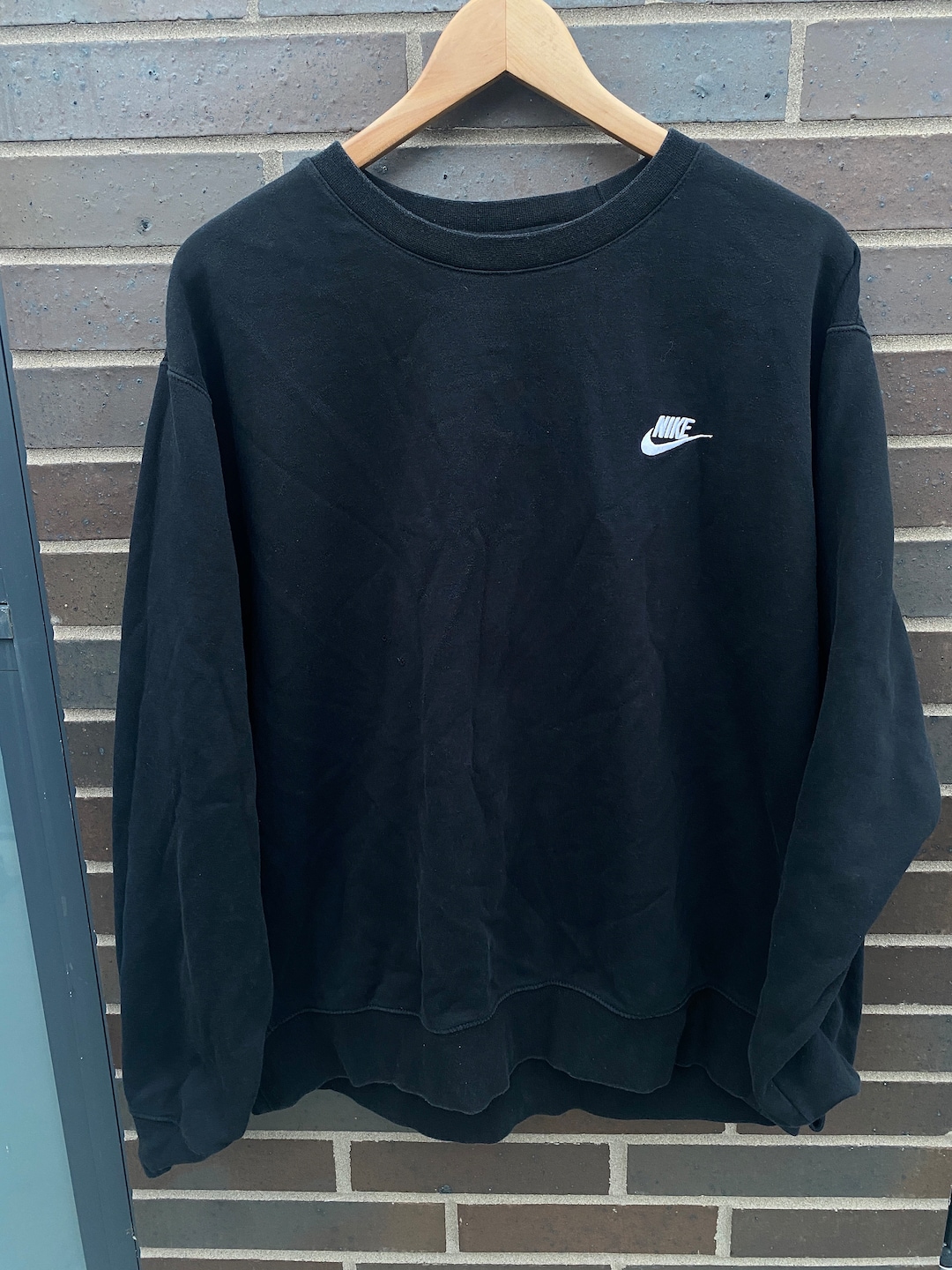 Vintage 90s Nike Mini Swoosh Embroidered Crewneck / Vintage Black Nike ...