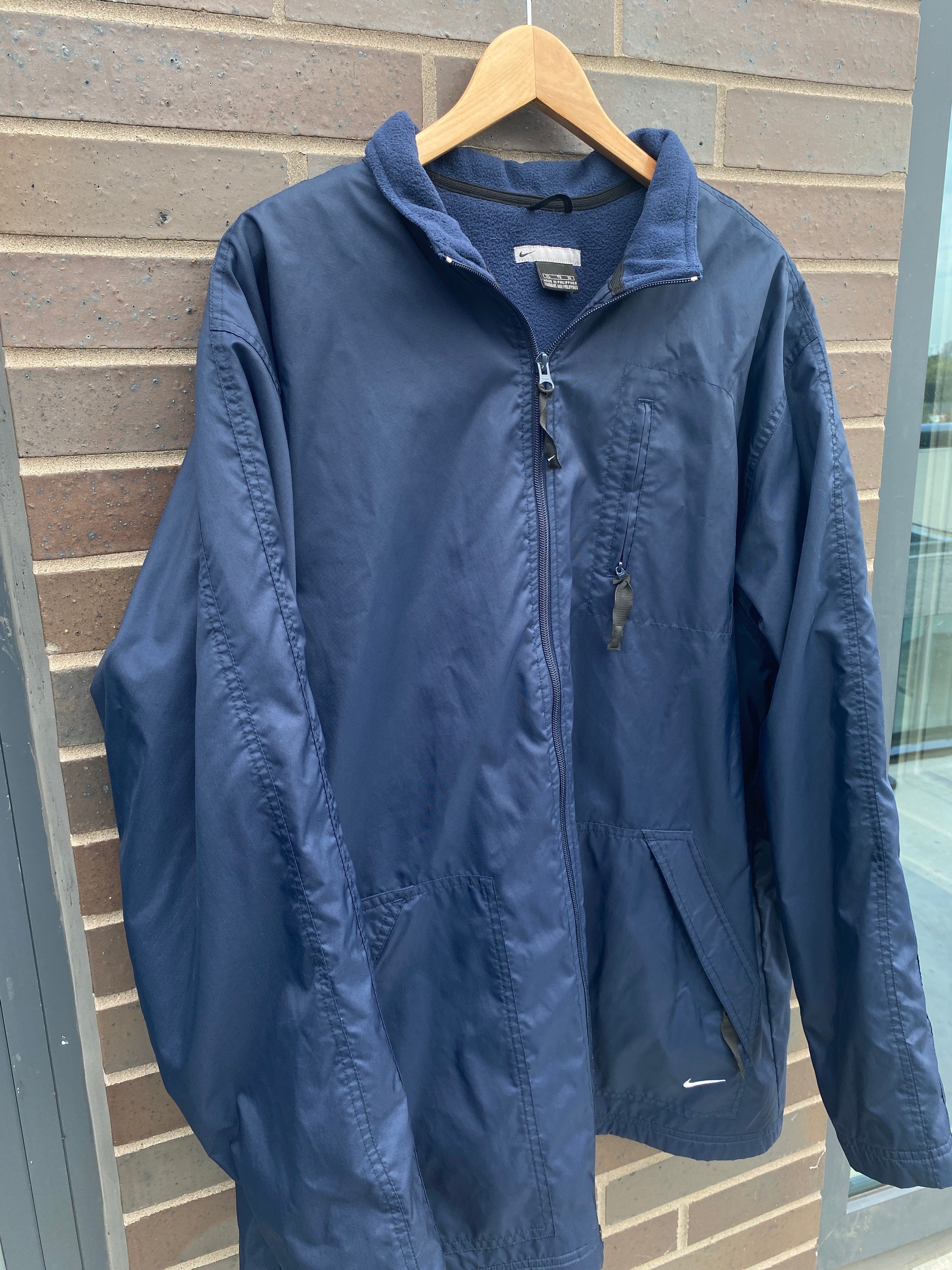Vintage 2000s Nike Windbreaker Jacket / Fleece Lined / Vintage Overcoat ...