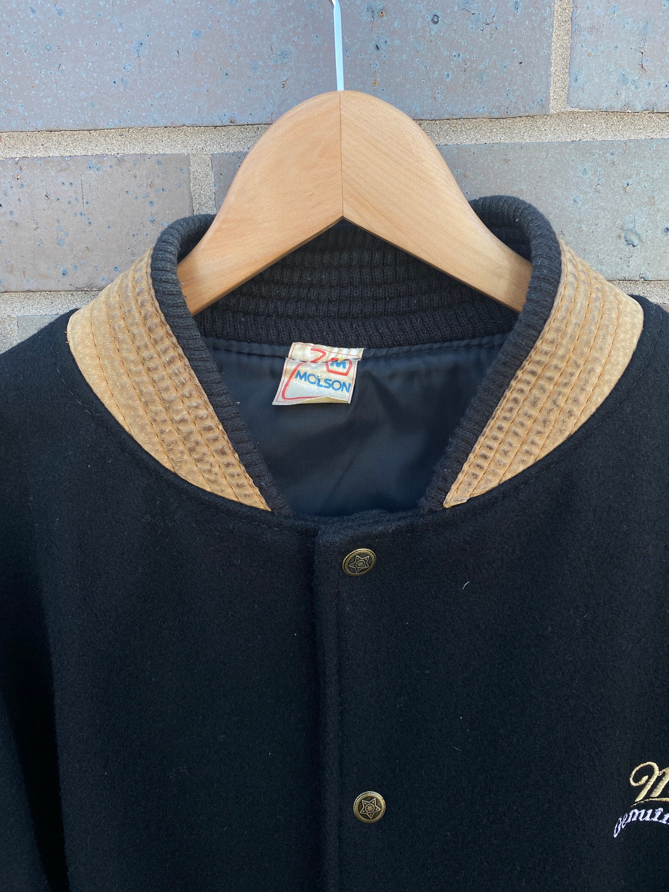 Vintage 90s Varsity Miller Genuine Draft Jacket / Suede Coat / Fall ...