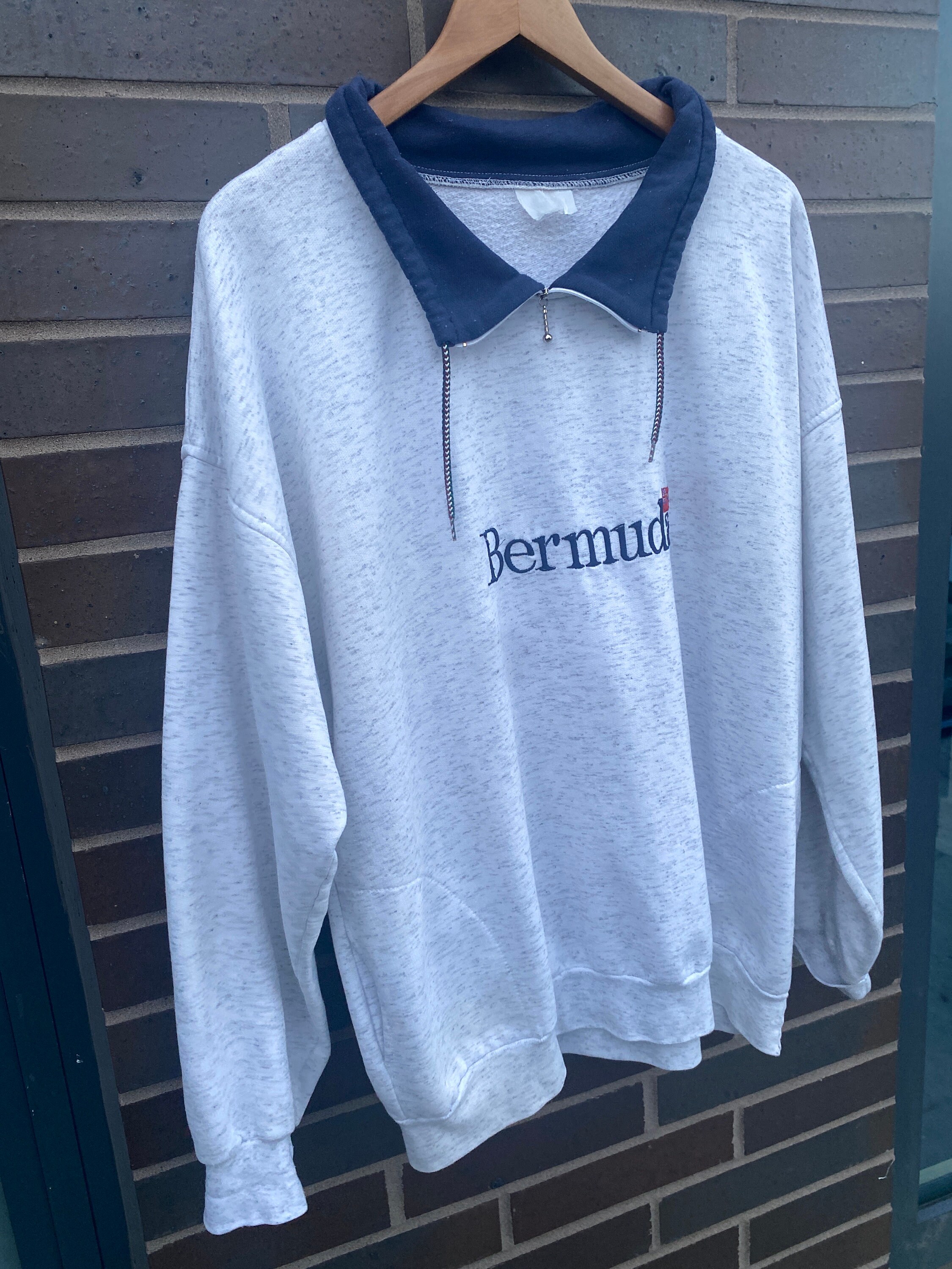 Vintage 90s Bermuda Embroidered Crewneck / Streetwear / Made in USA ...