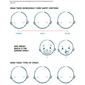 How to Draw Emotions - Tips & Workbook - Etsy