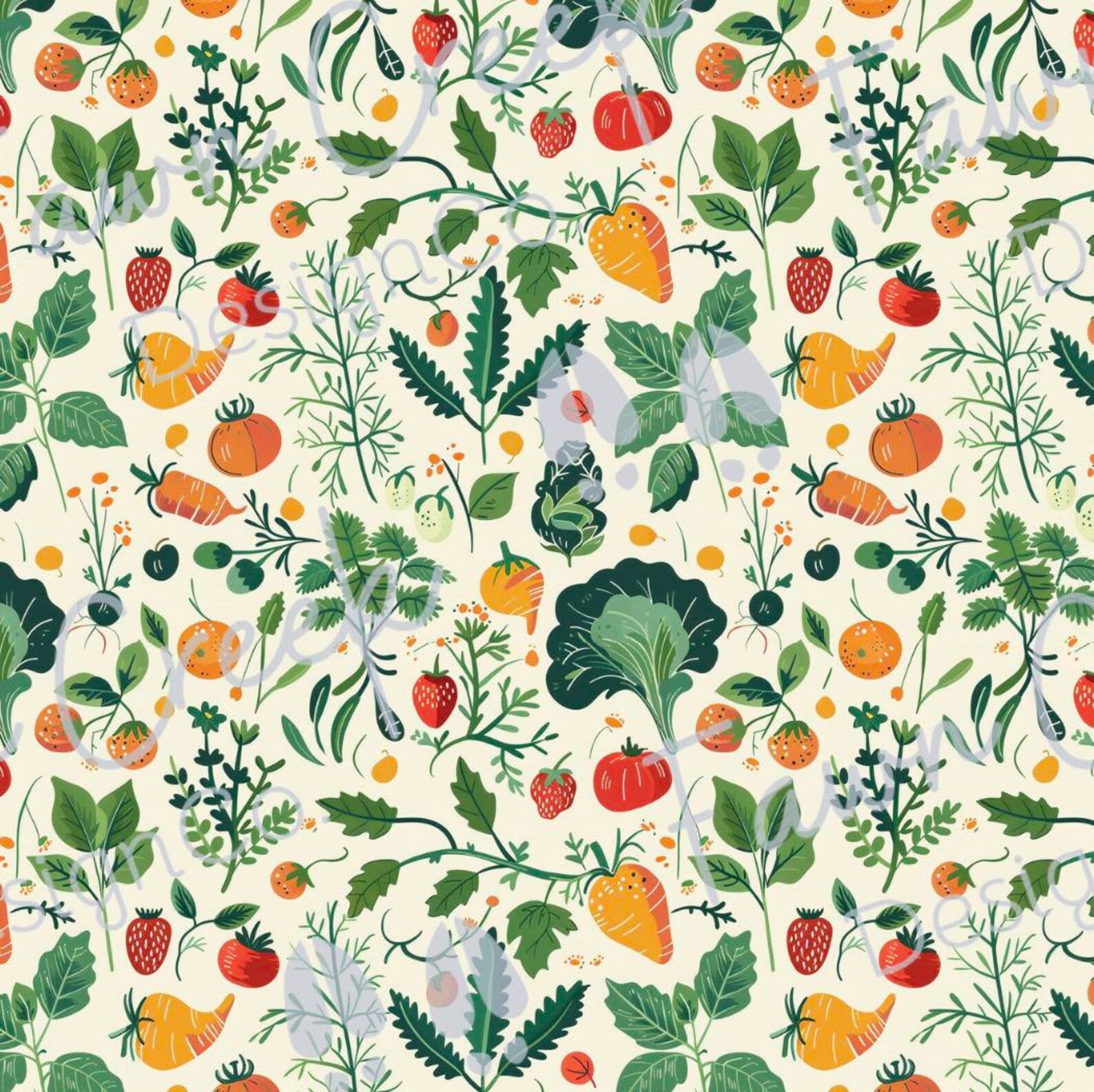 Vegetables Seamless Design File - Etsy