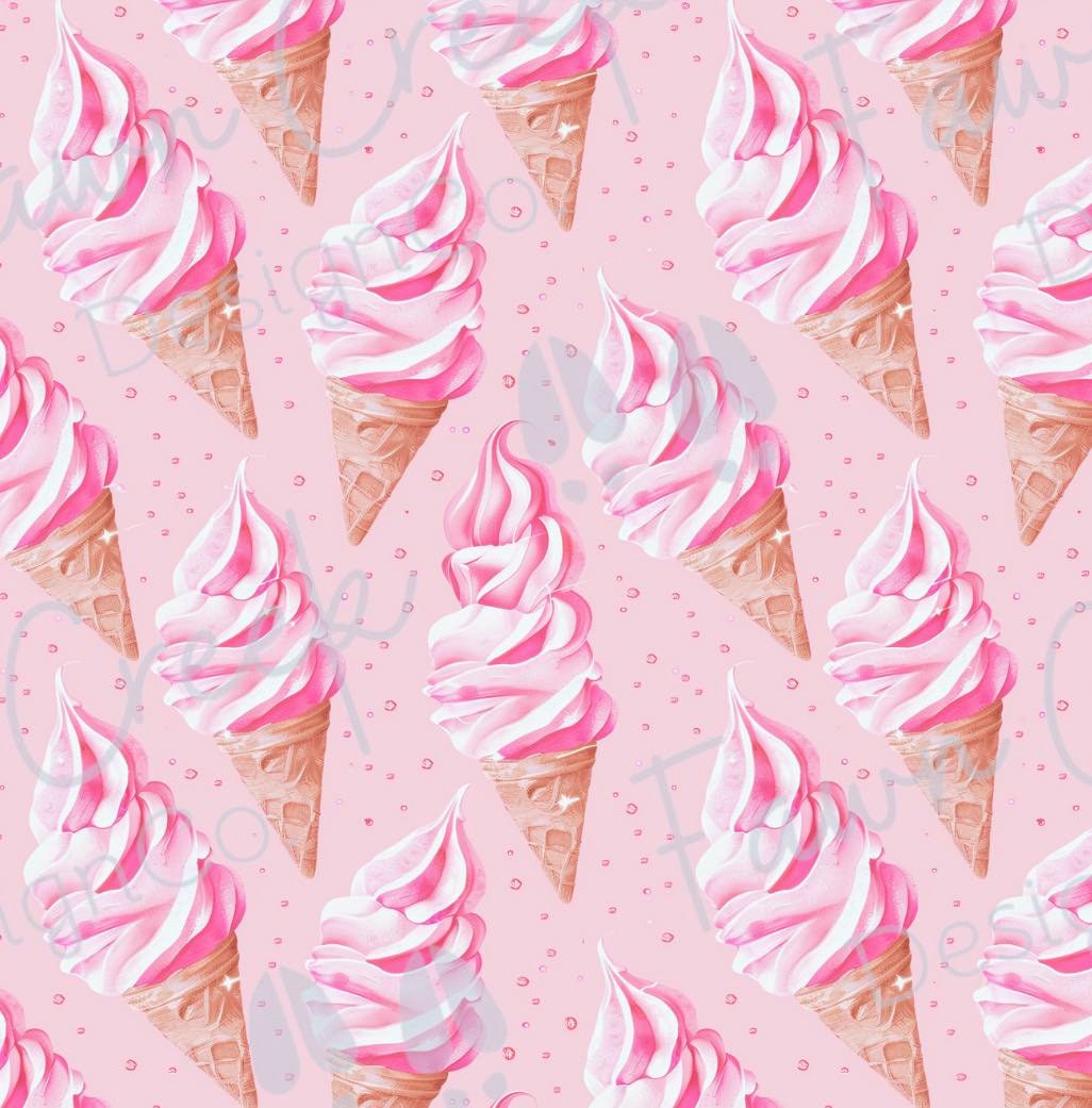 Pink Ice Cream Cones Sprinkle Seamless Design File Etsy